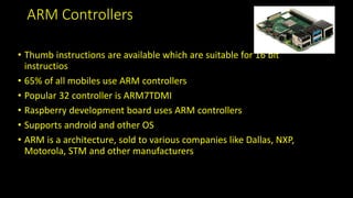 Features of 89c51,pic,avr & arm processors | PPTX