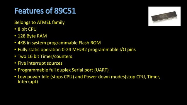 Features of 89c51,pic,avr & arm processors | PPT