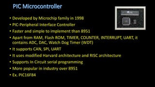 Features of 89c51,pic,avr & arm processors | PPT
