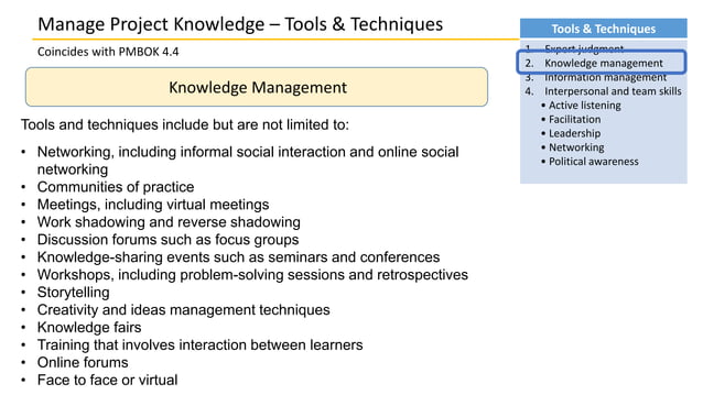 4.4 Manage Project Knowledge | PPT