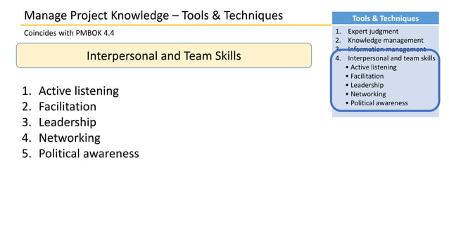 4.4 Manage Project Knowledge | PPT