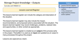 4.4 Manage Project Knowledge | PPT | Free Download