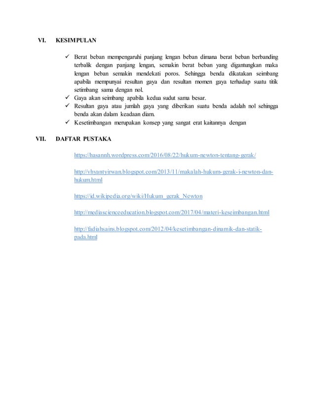 LAPORAN PRAKTEK HUKUM 1 NEWTON (KESETIMBANGAN) | DOCX