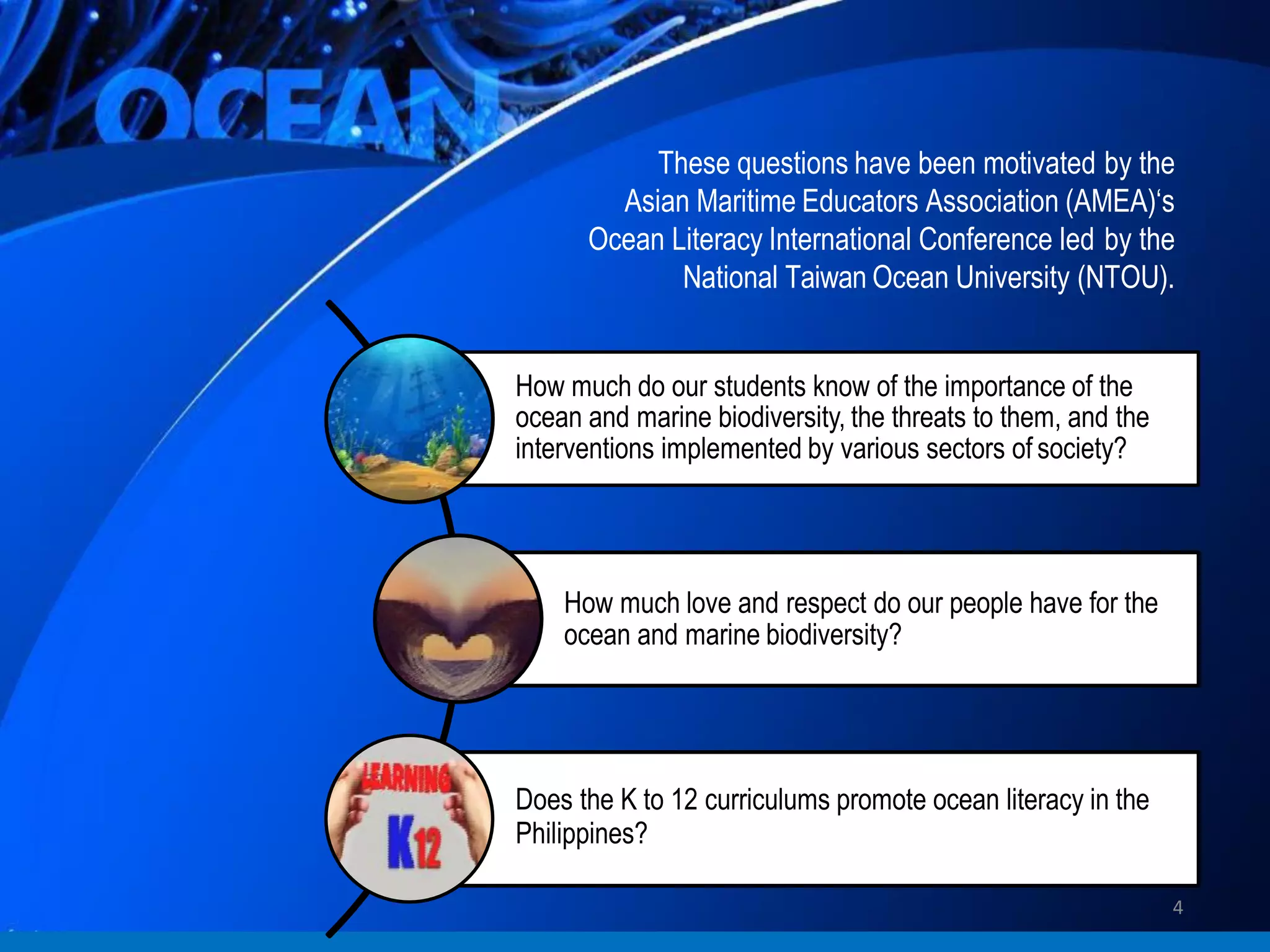 The Current K to 12 Ocean Literacy in the Philippines Thru Science ...