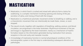 Mastication, orientatory lines and dental xray | PPT