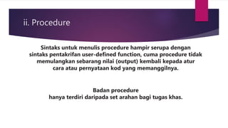 4.2.3 menulis pernyataan function dan procedure | PPT