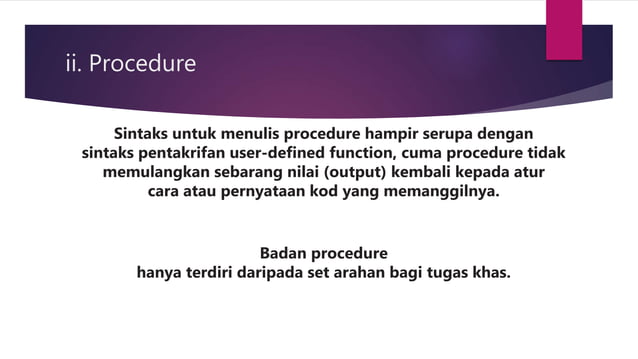 4.2.3 menulis pernyataan function dan procedure | PPT