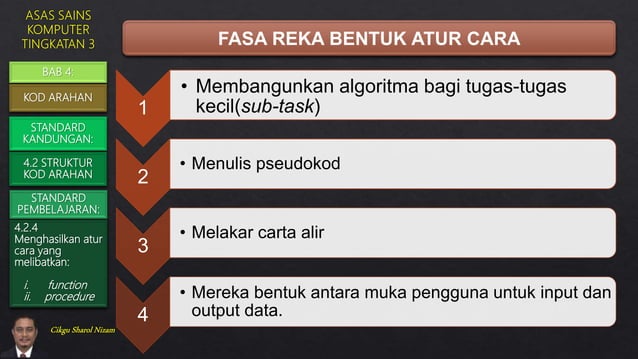 4.2.4 menulis aturcara yang melibatkan function dan procedure | PPT