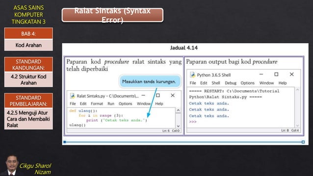 4.2.5 menguji atur cara dan membaiki ralat part1 | PPTX