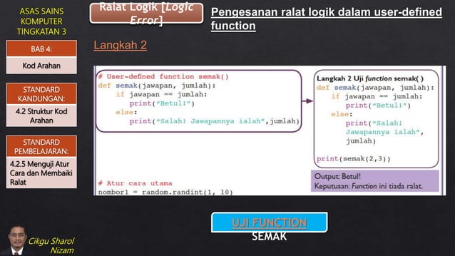 4.2.5 menguji atur cara dan membaiki ralat part2 | PPT