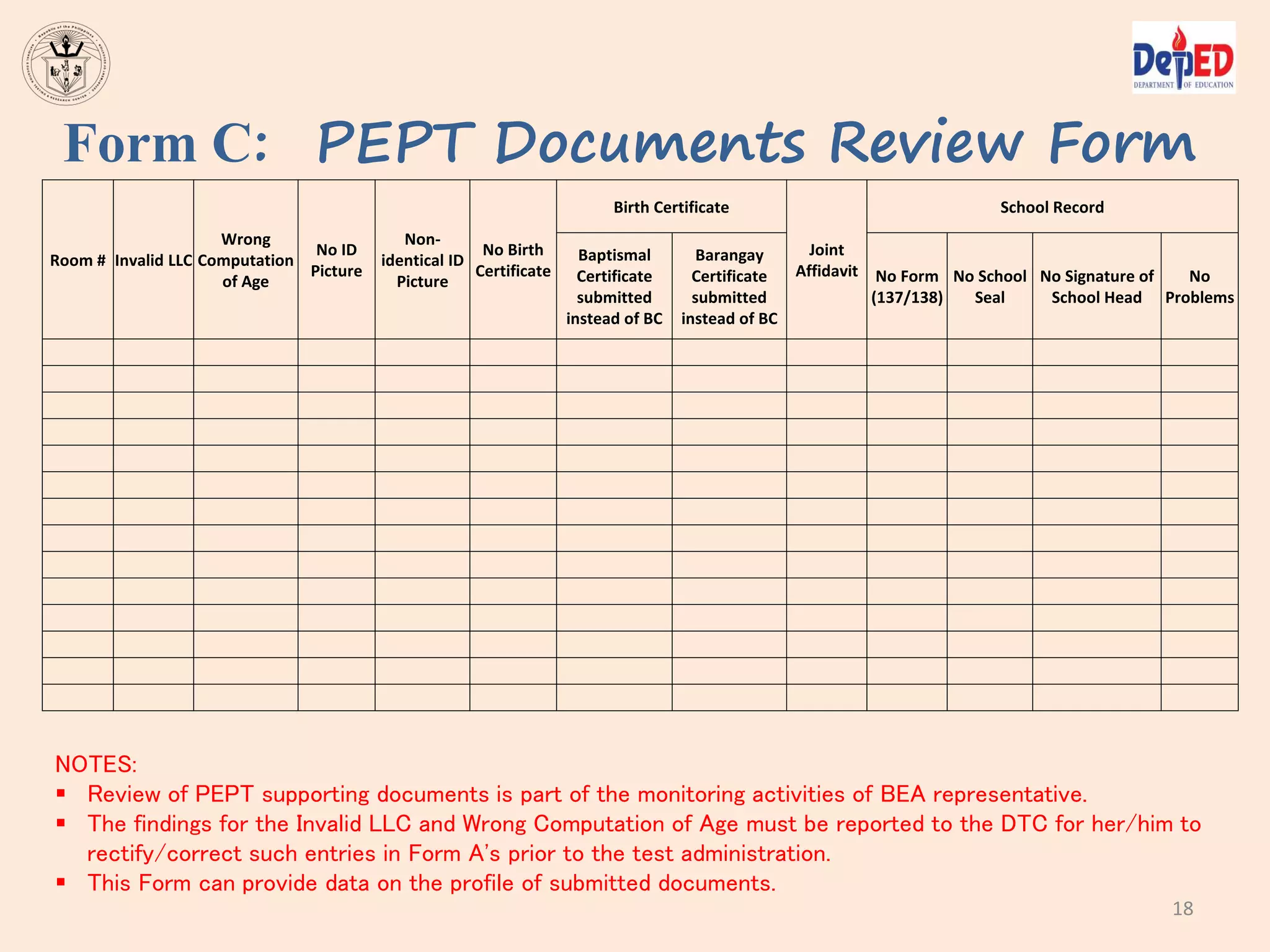 4 2016 pept guidelines - philippine educational placement test | PPTX