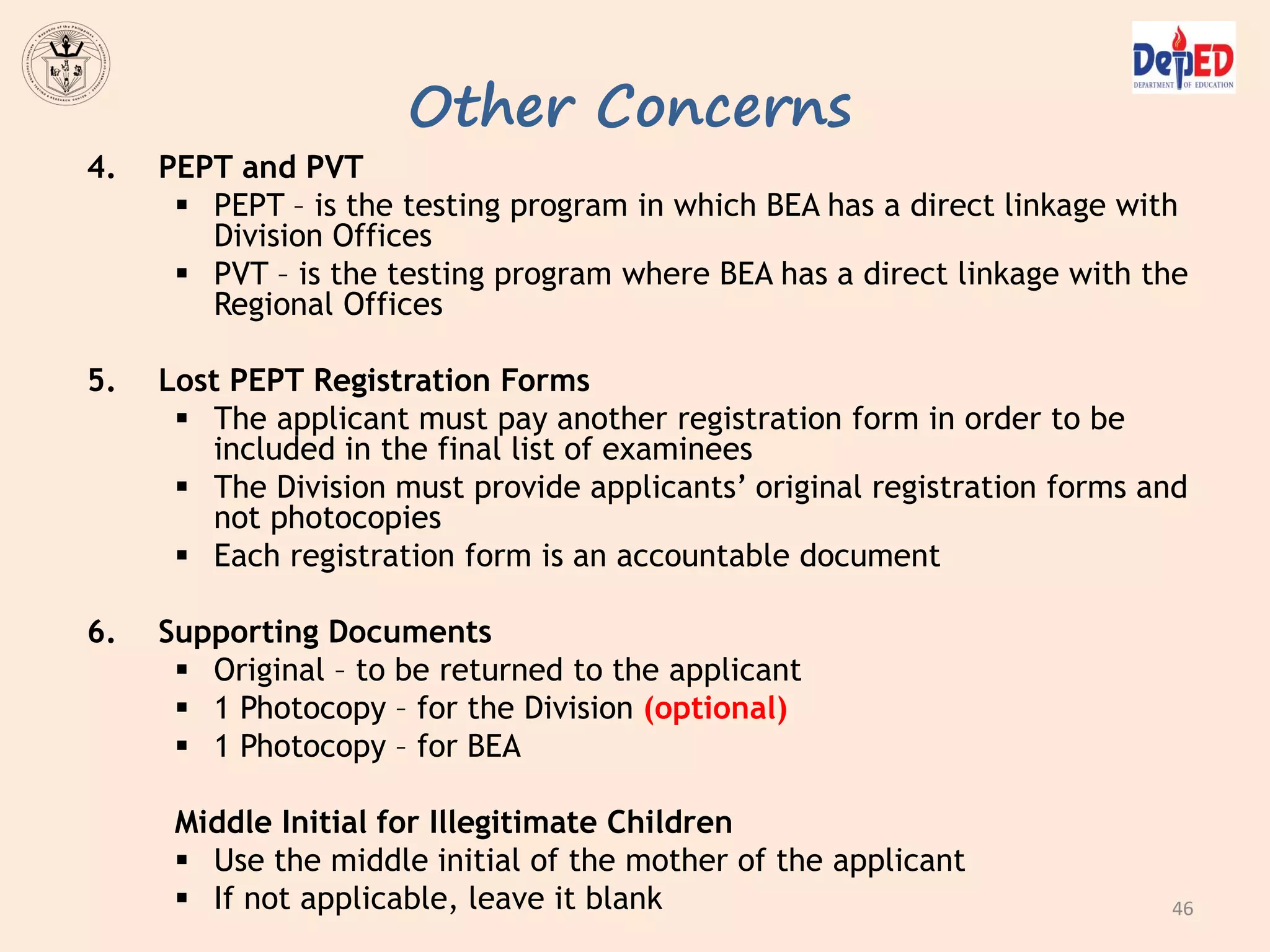 4 2016 pept guidelines - philippine educational placement test | PPTX