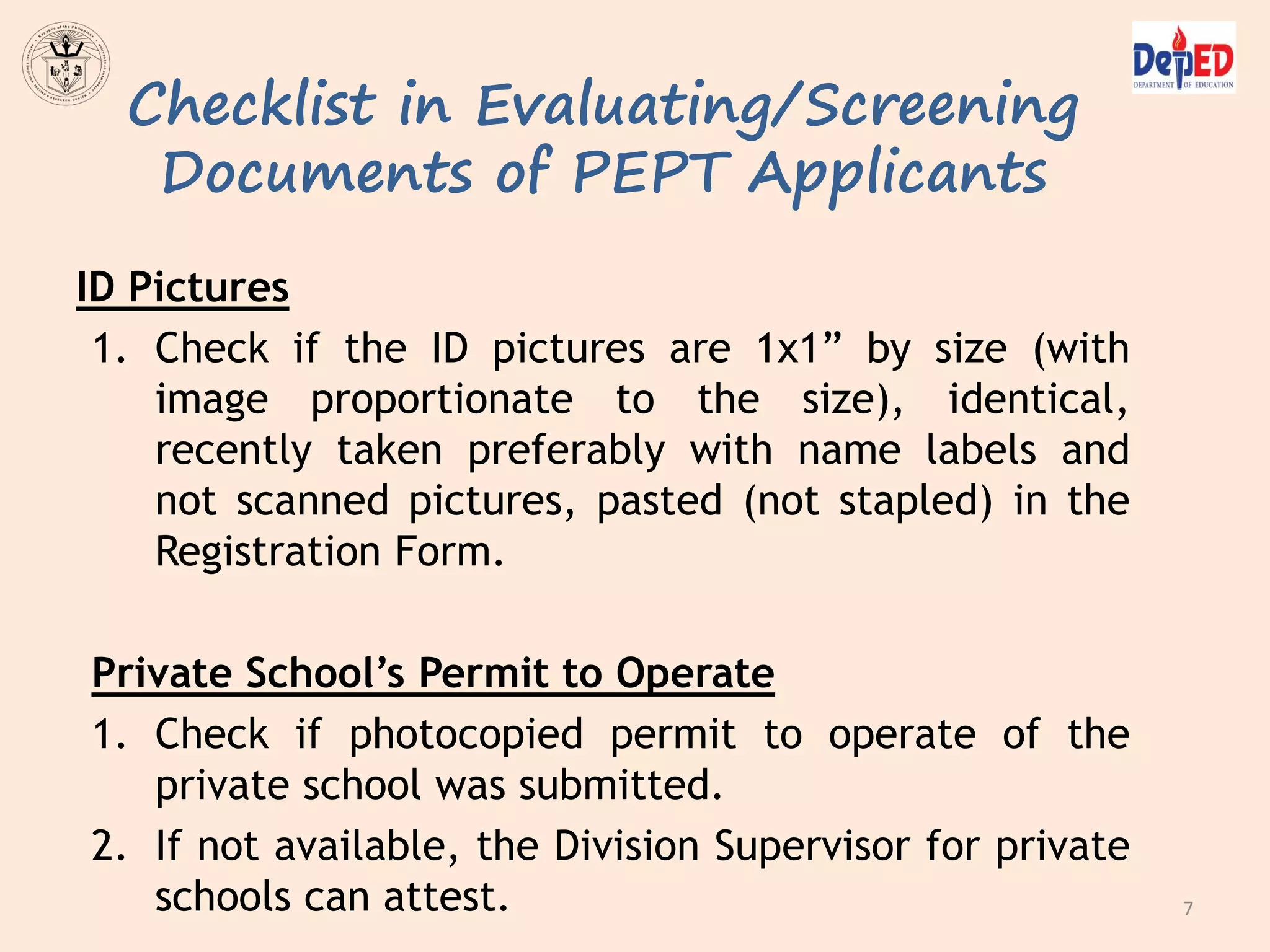 4 2016 pept guidelines - philippine educational placement test | PPTX