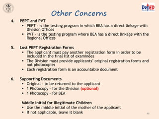 4 2016 pept guidelines - philippine educational placement test | PPTX