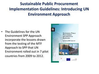 Session 4 - Overview of work on Sustainable Public Procurement by Farid ...