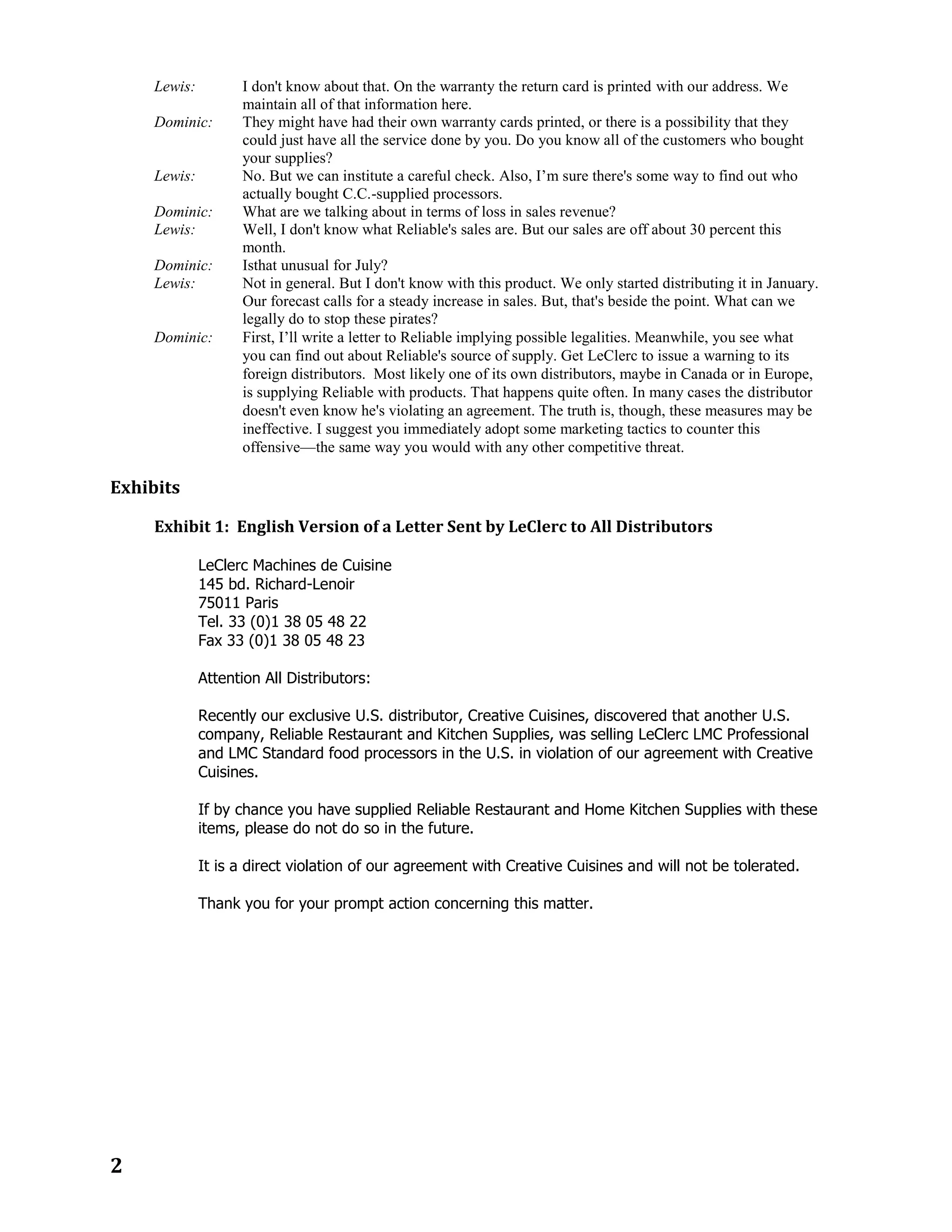 4 Le Clerc Machines de Cuisines | DOCX