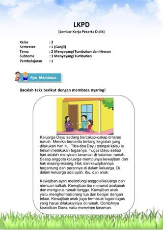 LKPD kelas 3 semester 1 tema 2 | DOCX
