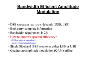 Quadrature amplitude modulation(QAM), Single side band(SSB) Modulation ...