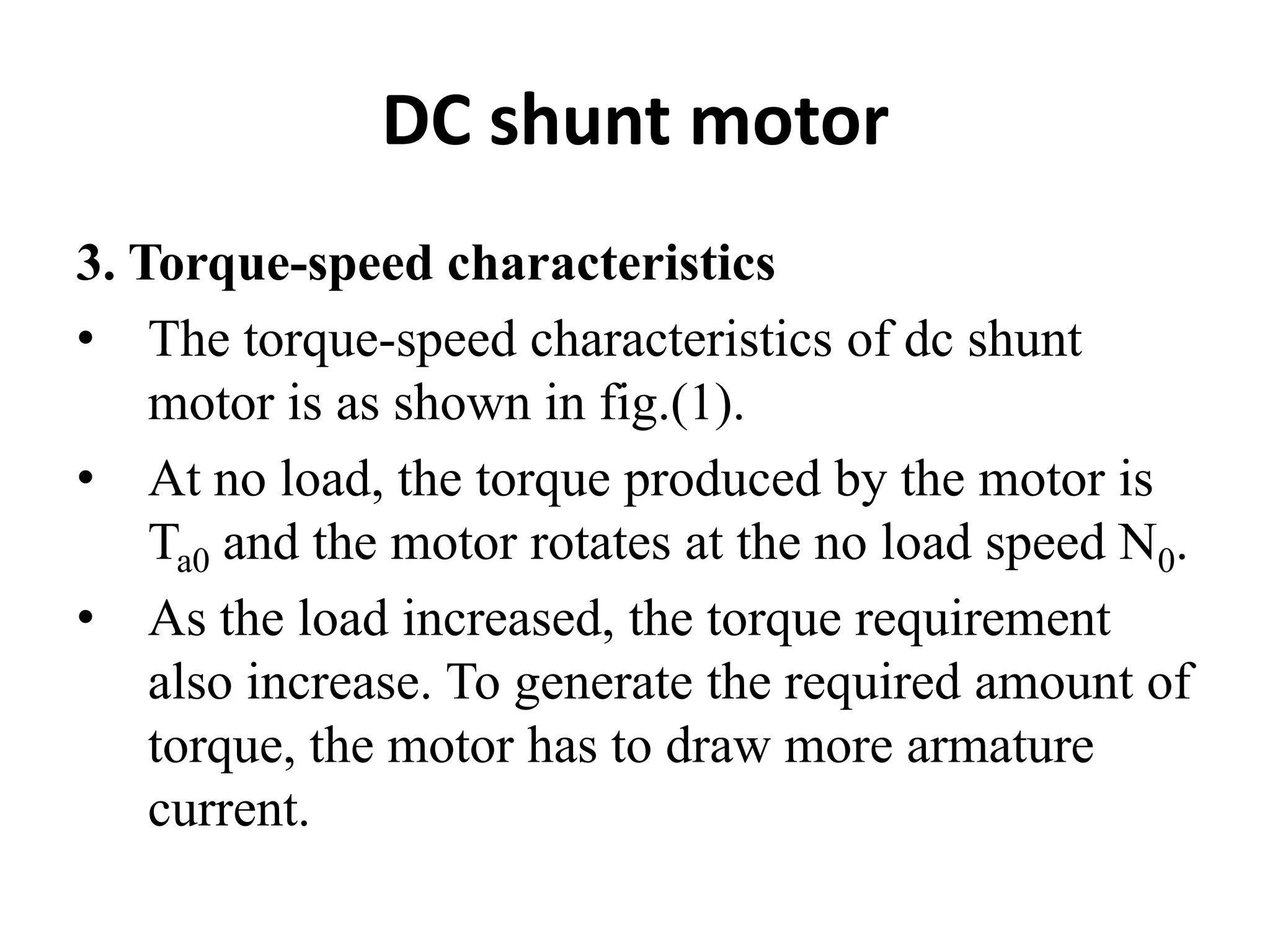 DC motors characteristics, Torque & Speed Equations, Torque -Armature ...