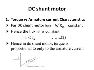 DC motors characteristics, Torque & Speed Equations, Torque -Armature ...