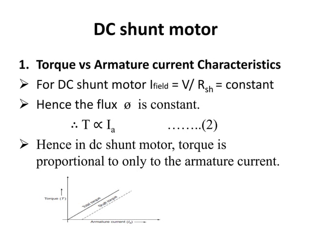 DC motors characteristics, Torque & Speed Equations, Torque -Armature ...