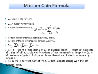 Signal Flow Graph, SFG and Mason Gain Formula, Example solved with ...
