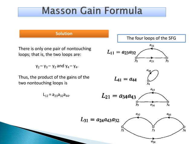 Signal Flow Graph, SFG and Mason Gain Formula, Example solved with ...