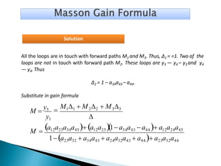 Signal Flow Graph, SFG and Mason Gain Formula, Example solved with ...
