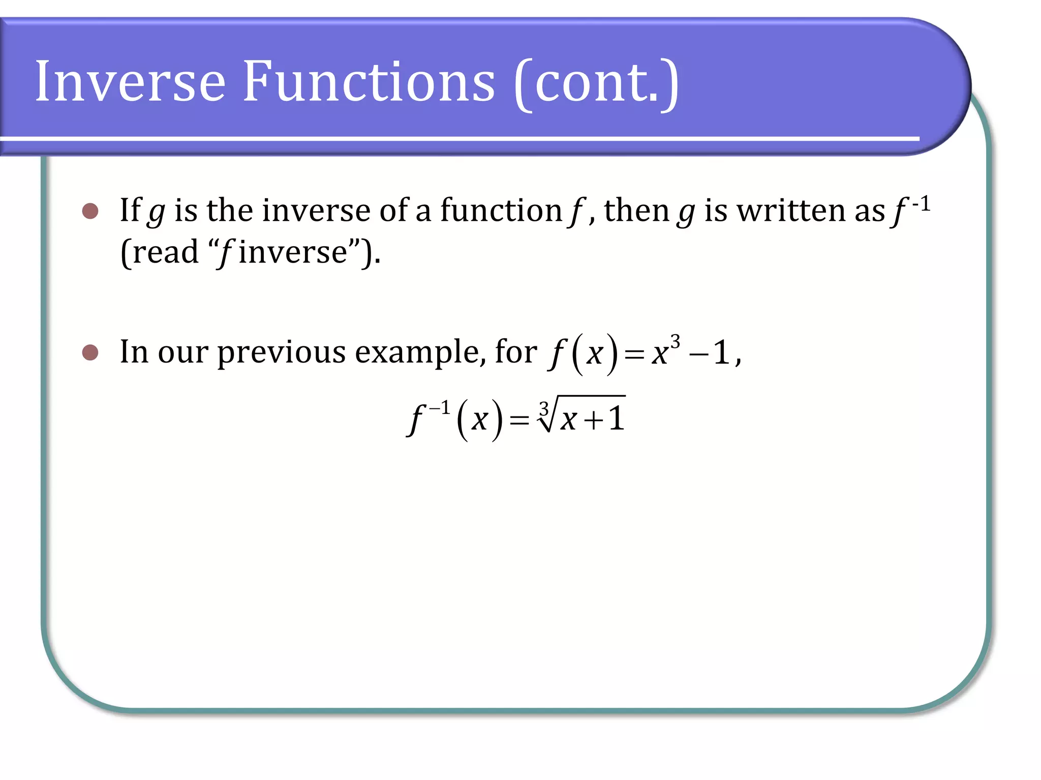 4.1 Inverse Functions | PDF