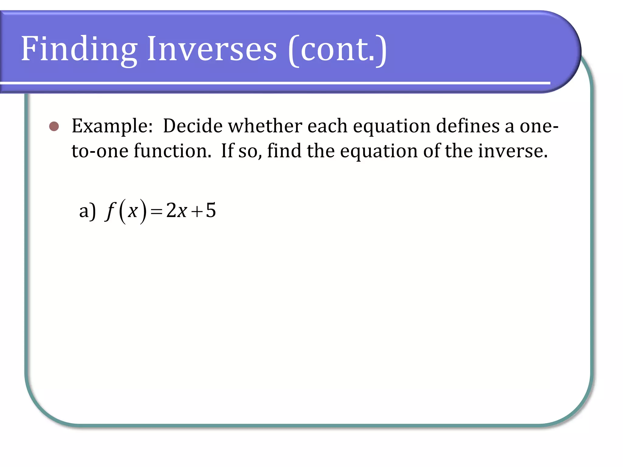 4.1 Inverse Functions | PDF
