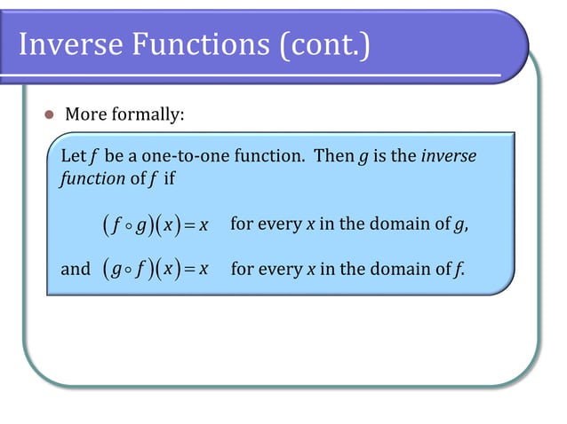 4.1 Inverse Functions | PDF