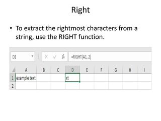 4. text functions in excel | PDF