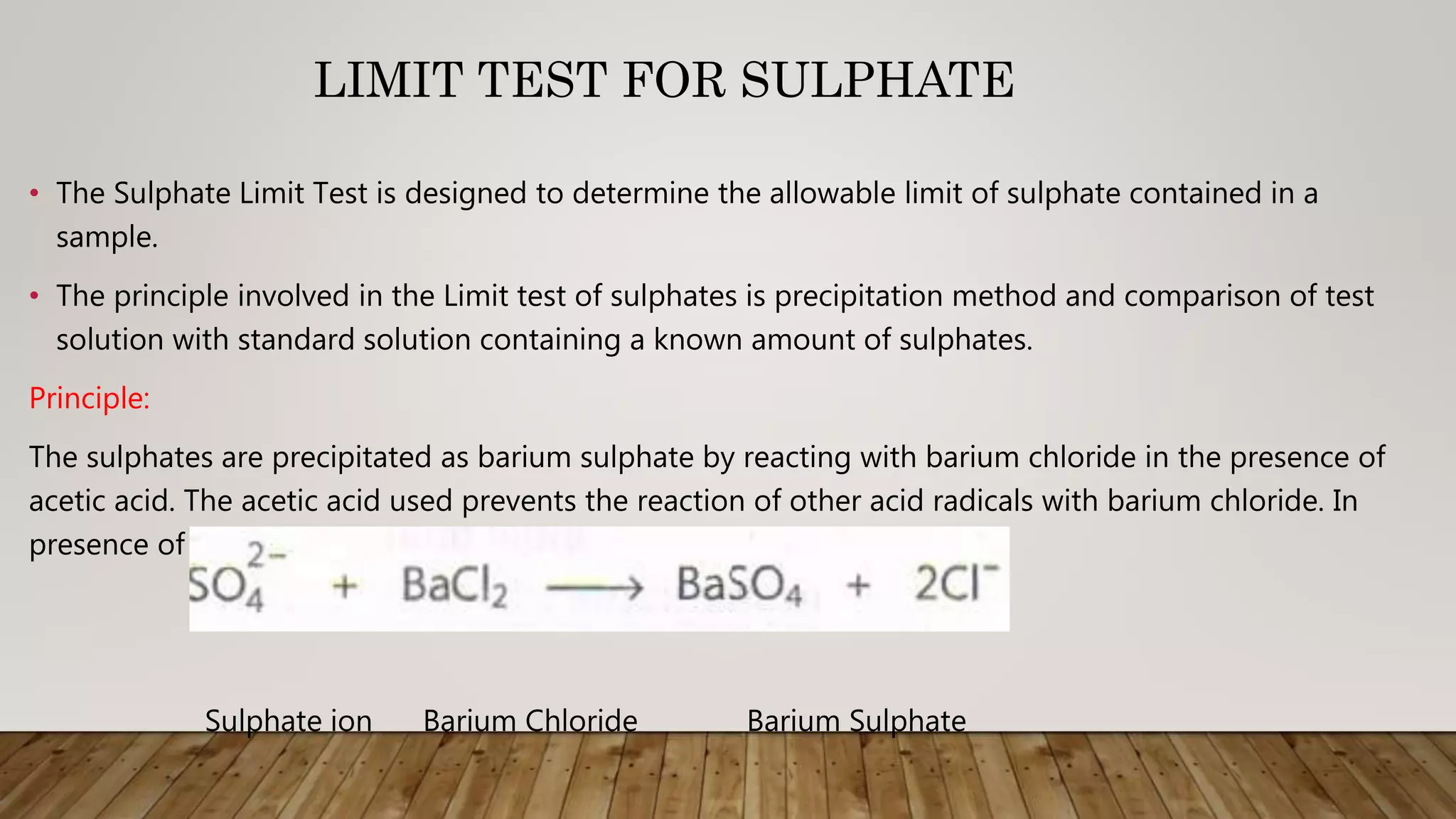 limit test for sulphate | PPTX