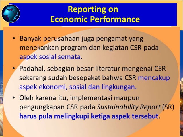 Reporting on Economic Performance _ Materi "SUSTAINABILITY REPORT ...