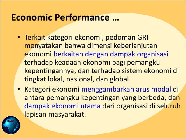 Reporting on Economic Performance _ Materi "SUSTAINABILITY REPORT ...