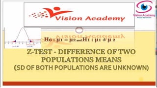 Z - Test - Difference of Two Population Mean | PPTX