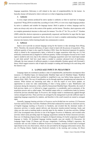 Innovation Of Arranged Input In Foreign Language Acquisition At Indonesian Pesantren | PDF