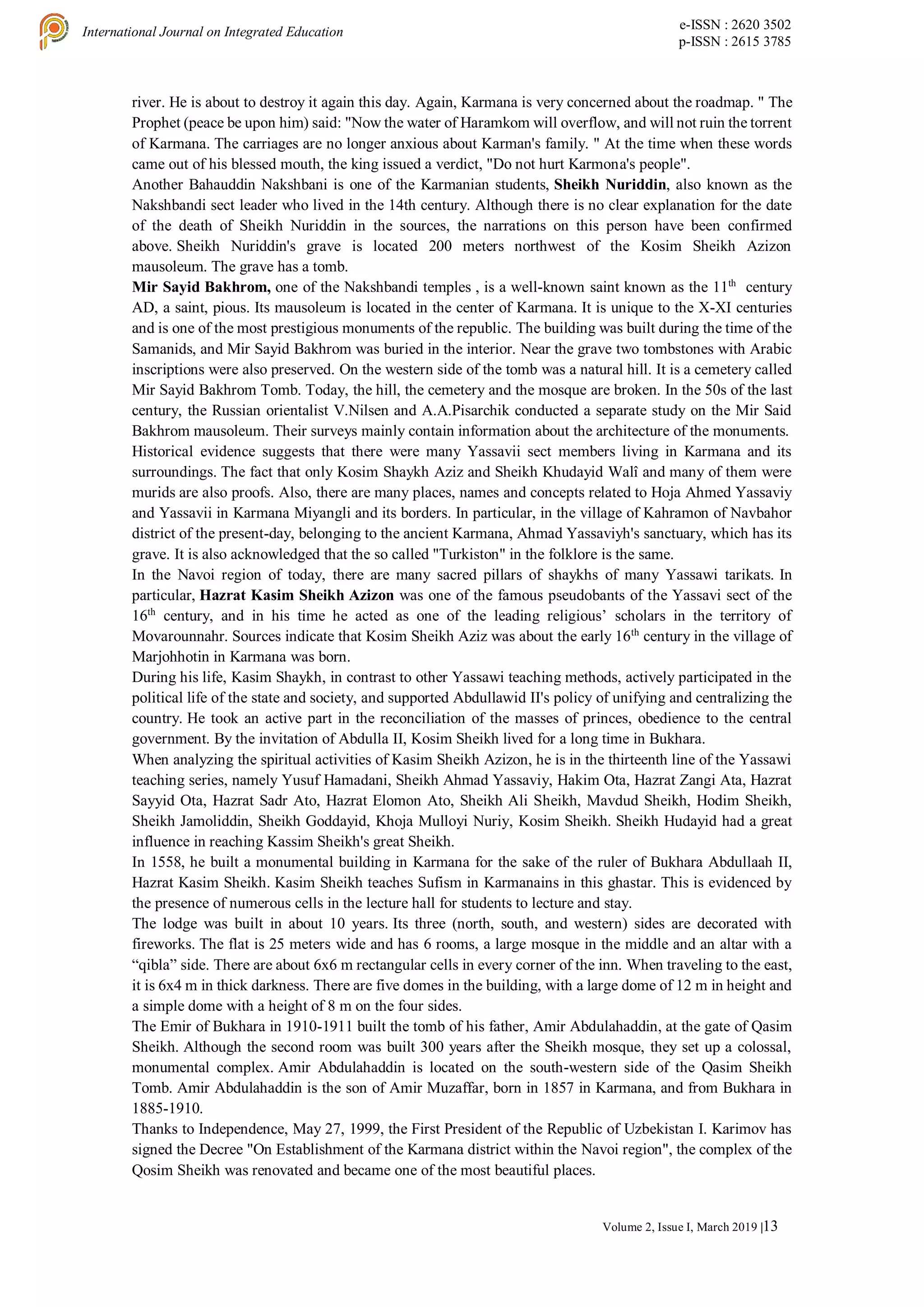 SACRED PLACES IN NAVOI REGION | PDF