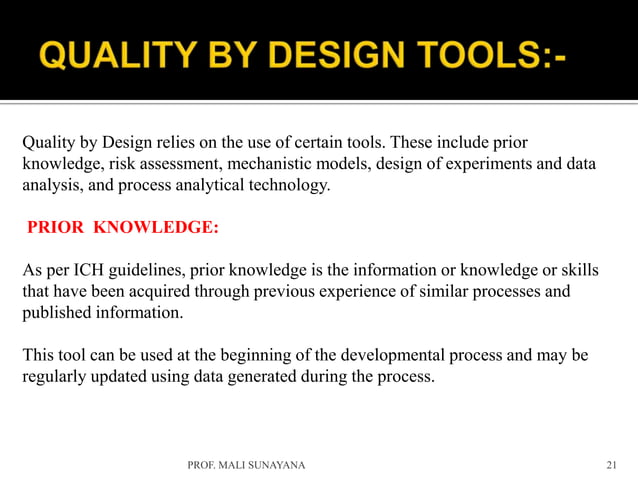Quality by design (QbD) | PPTX | Pharmaceutical Industry | Industries