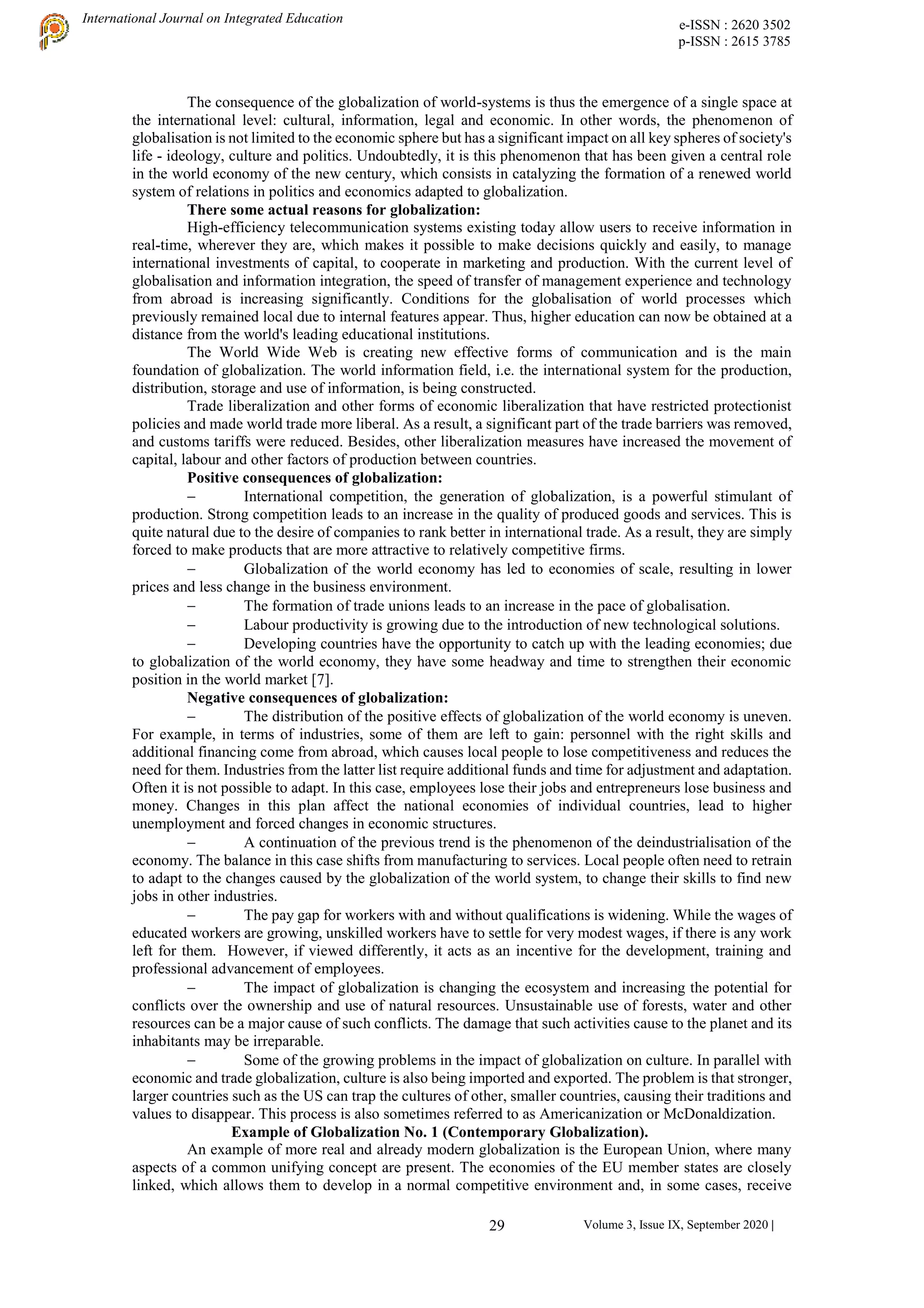 Globalization, its essence, causes and consequences | PDF