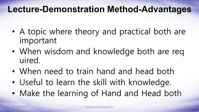 Lecture Demonstration Method | PDF