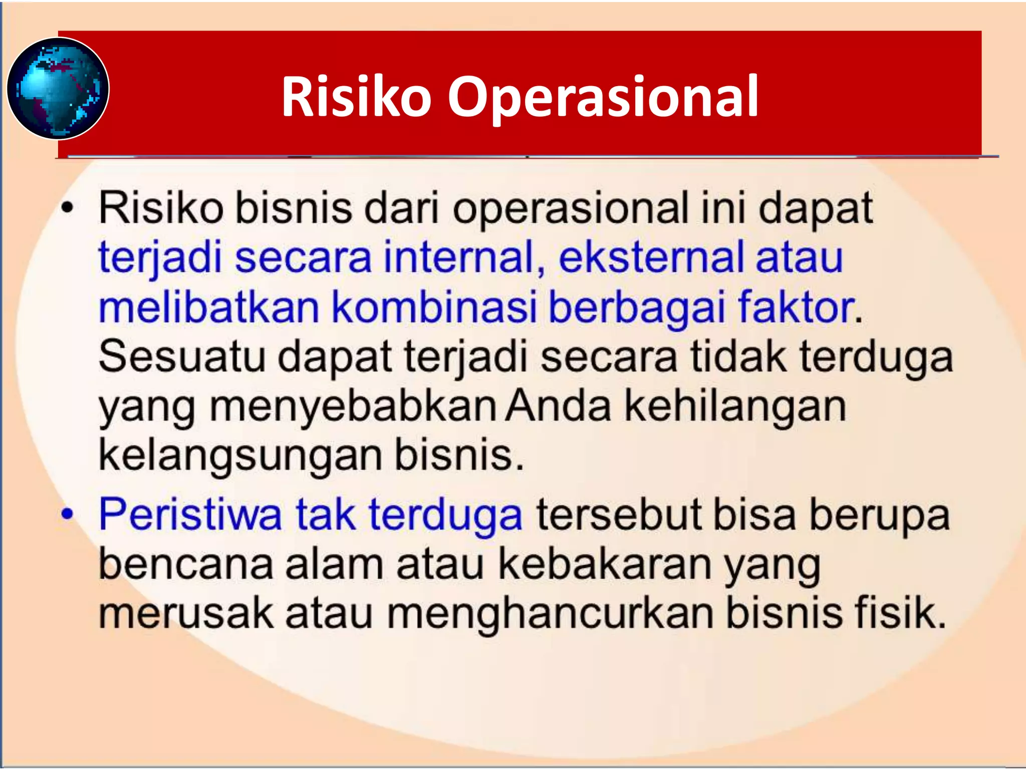 Memahami RISIKO OPERASIONAL _Materi Training "MANAJEMEN RISIKO dalam ...