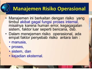 Memahami RISIKO OPERASIONAL _Materi Training "MANAJEMEN RISIKO dalam ...