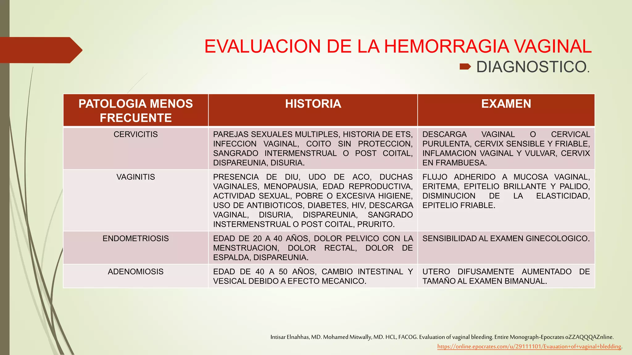 4. sangrado vaginal dr. mario vega | PPTX