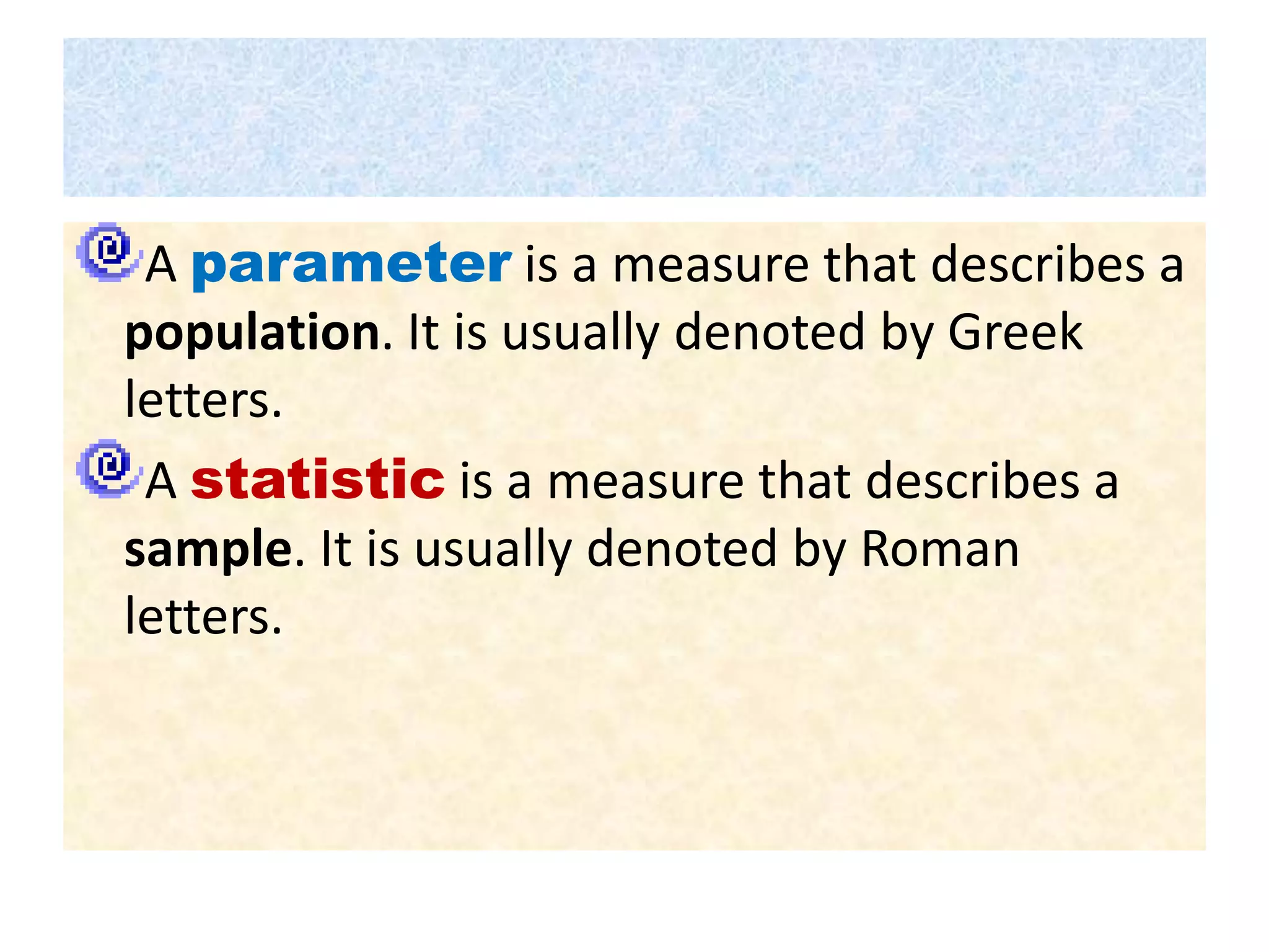 4. parameter and statistic | PPTX