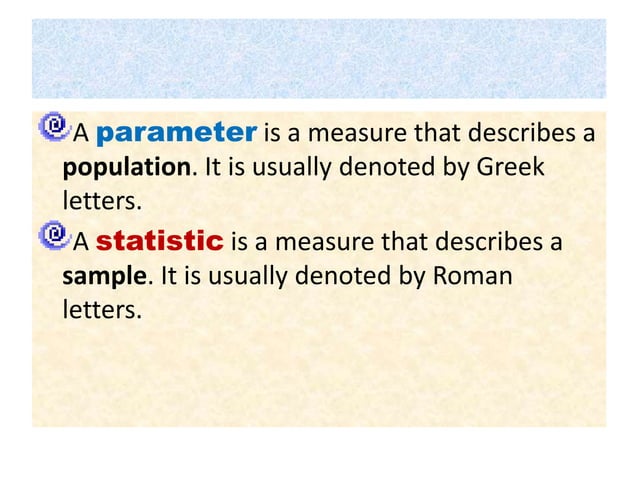 4. parameter and statistic | PPTX