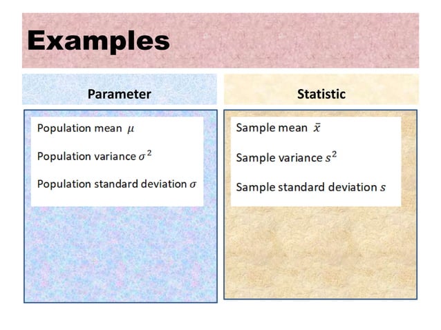 4. parameter and statistic | PPTX
