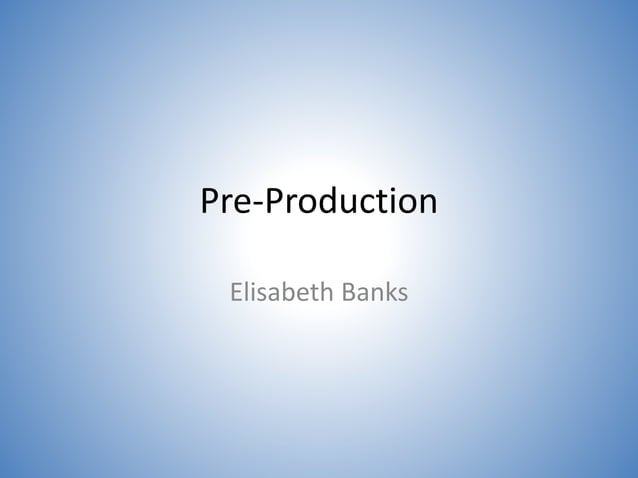 pre production/planning | PPT