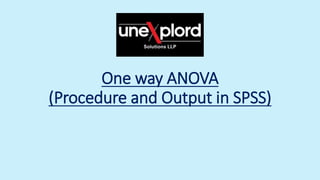 One way anova in spss (procedure and output) | PDF