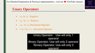4. operators in c programming by digital wave | PPT